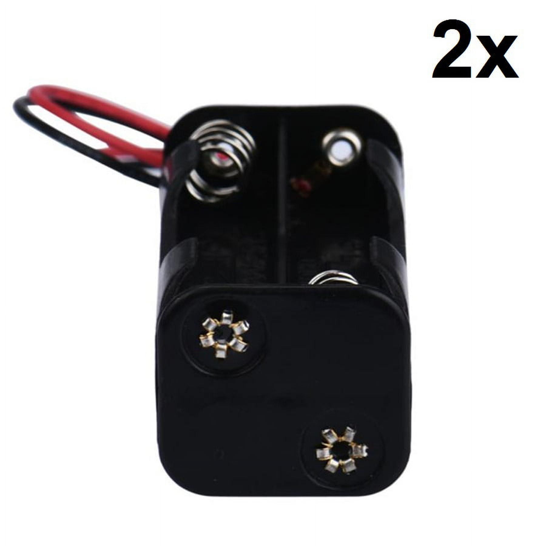 2x 4-AAA Battery Spring Clip Holder Case Plastic Box Tow Layers Stacked ...