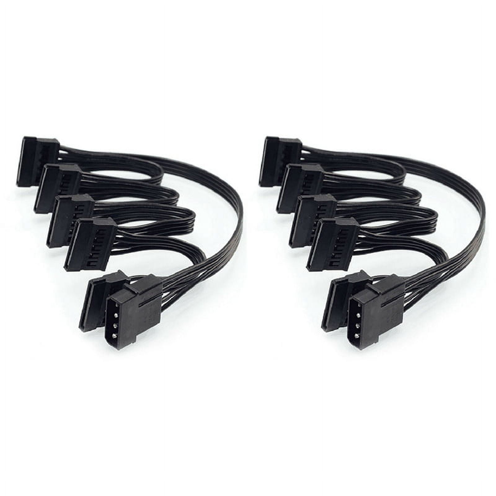 2x 4pin Ide To 5-port Power Supply Cable 4pin Molex To Multi Sata Port ...