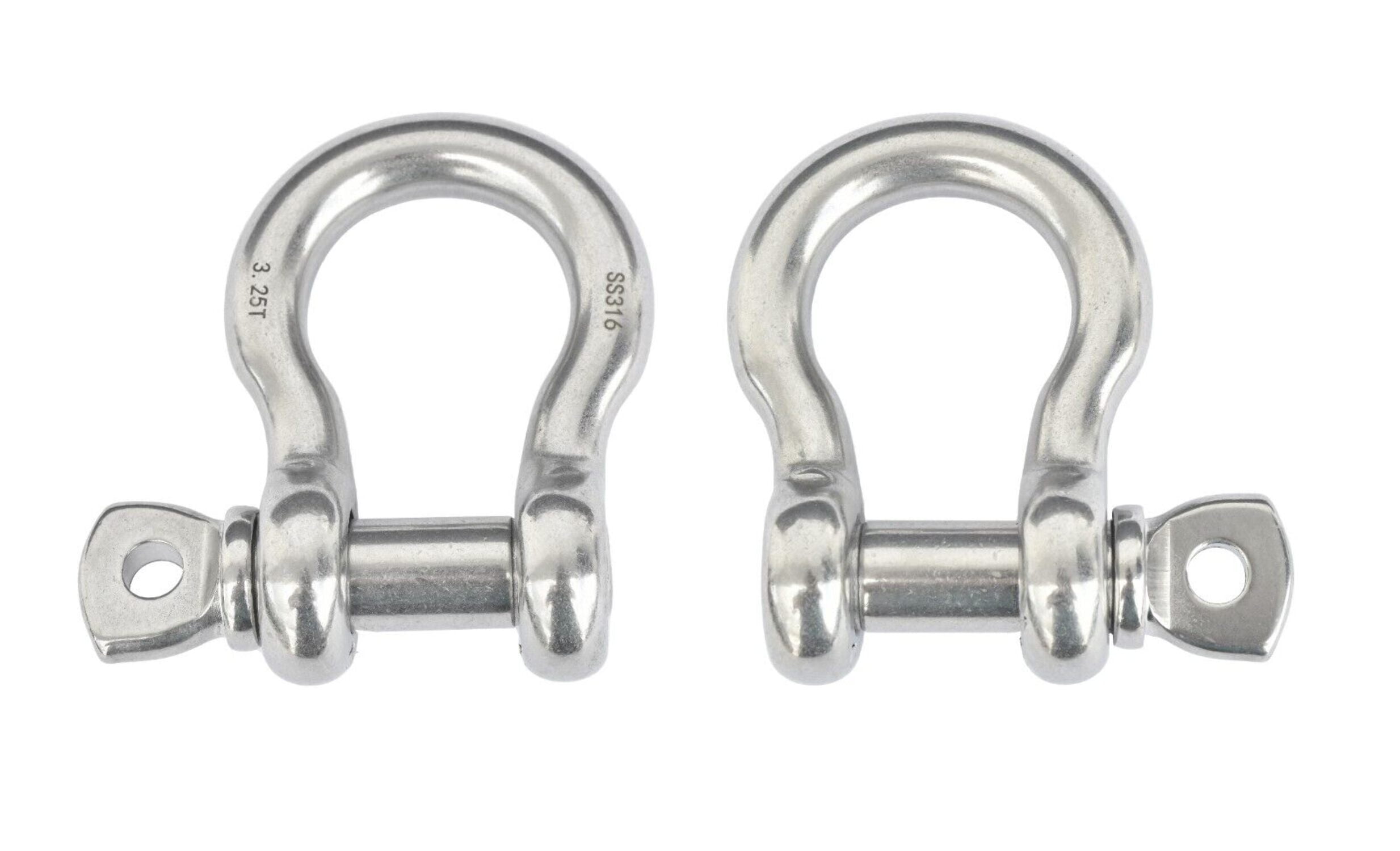 2x 5/8" Marine Bow Shackle Stainless Steel Clevis D-Ring 316 Sailboat ...