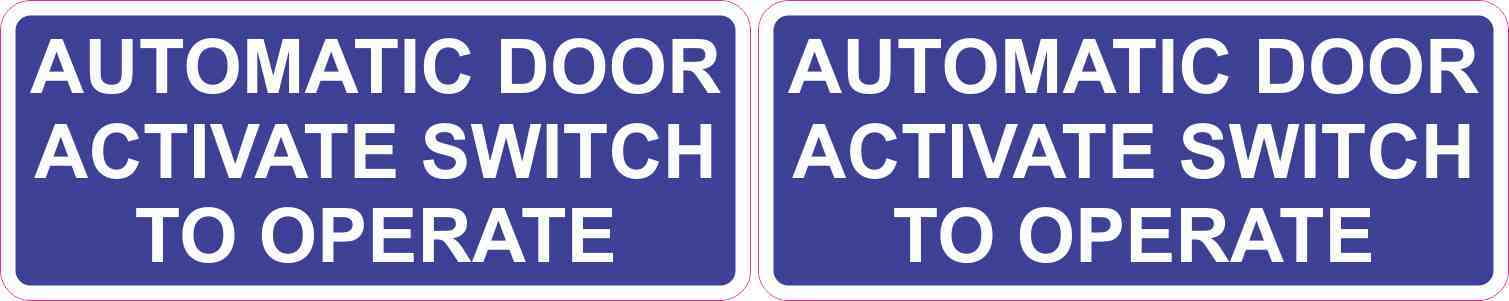 [2x] 5 x 2 Automatic Door Activate Switch to Operate Stickers Vinyl ...