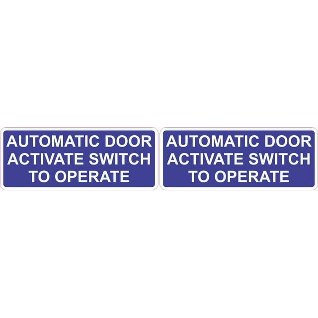 [2x] 5 x 2 Automatic Door Activate Switch to Operate Stickers Vinyl ...