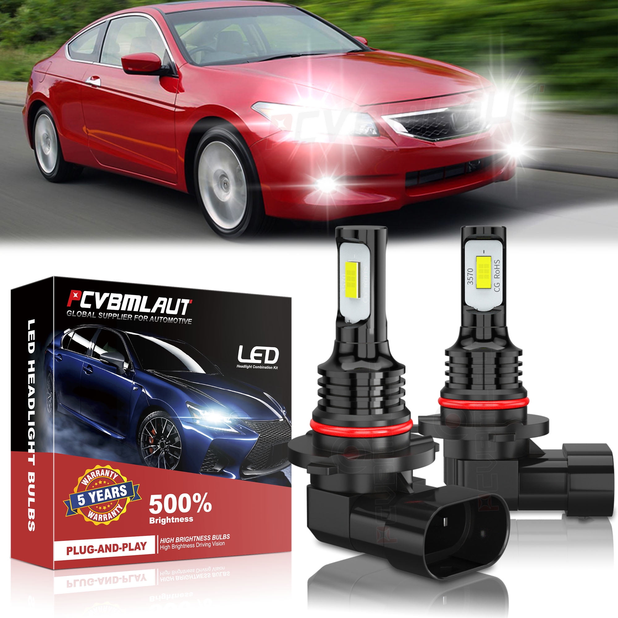 2x 50W 9005 9006 9012 LED Headlight Bulbs Kit Fog Light 6000K Bright ...