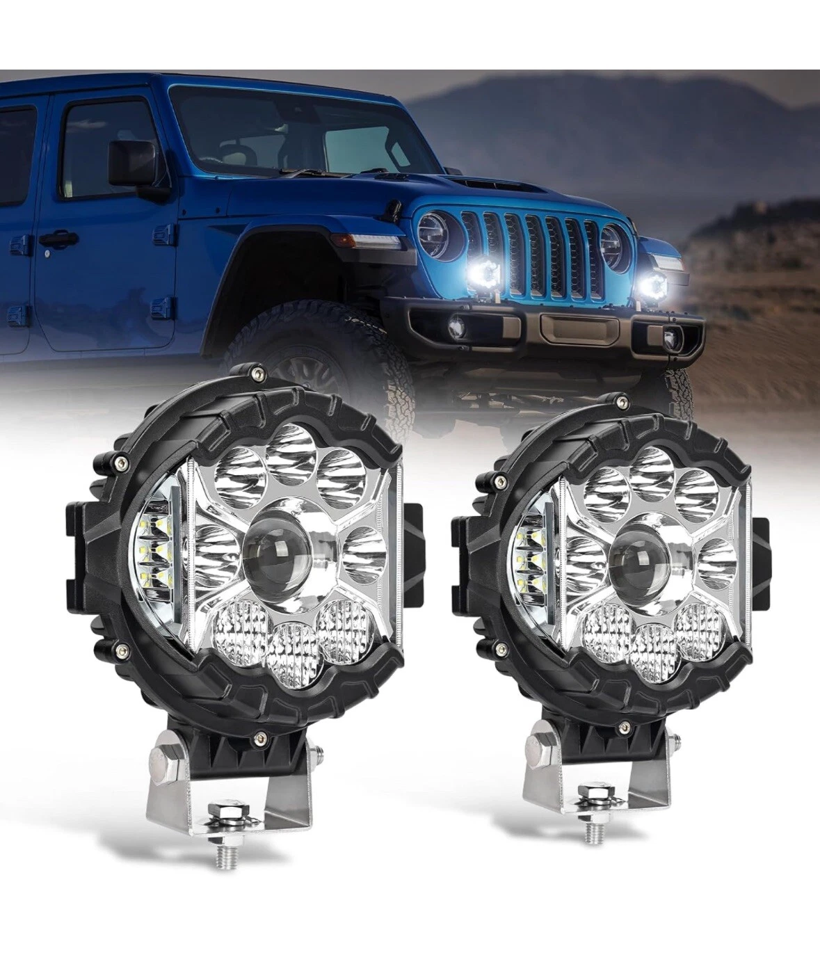 2x 5Inch Side Shooter Spot LED Laser Lights Bar for Truck Off Road Jeep ...