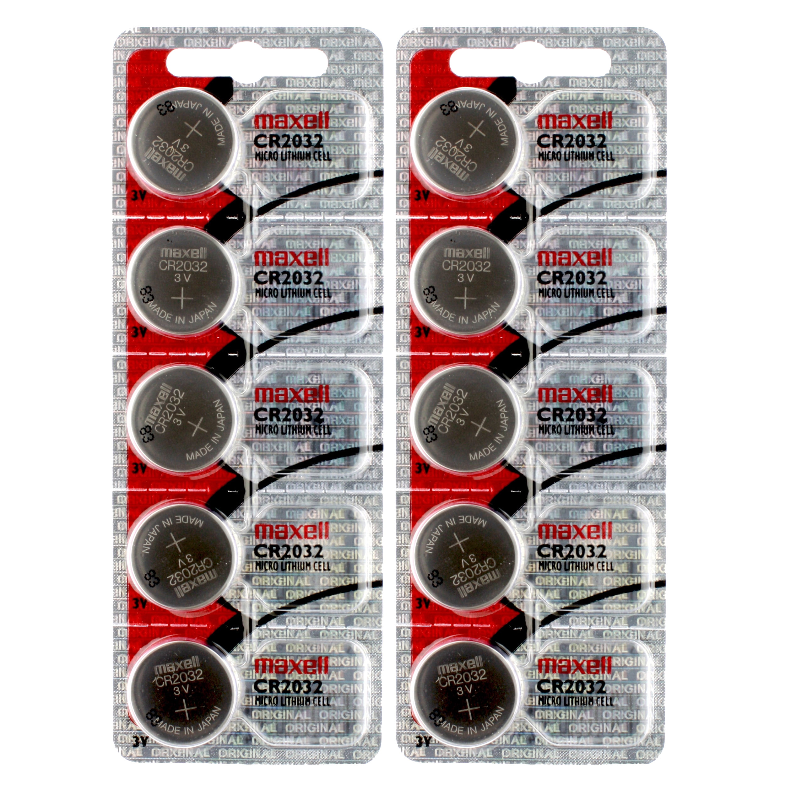 2x 5pc Maxell 3V Lithium Coin Cell Batttery CR2032 Replaces DL2032 ...