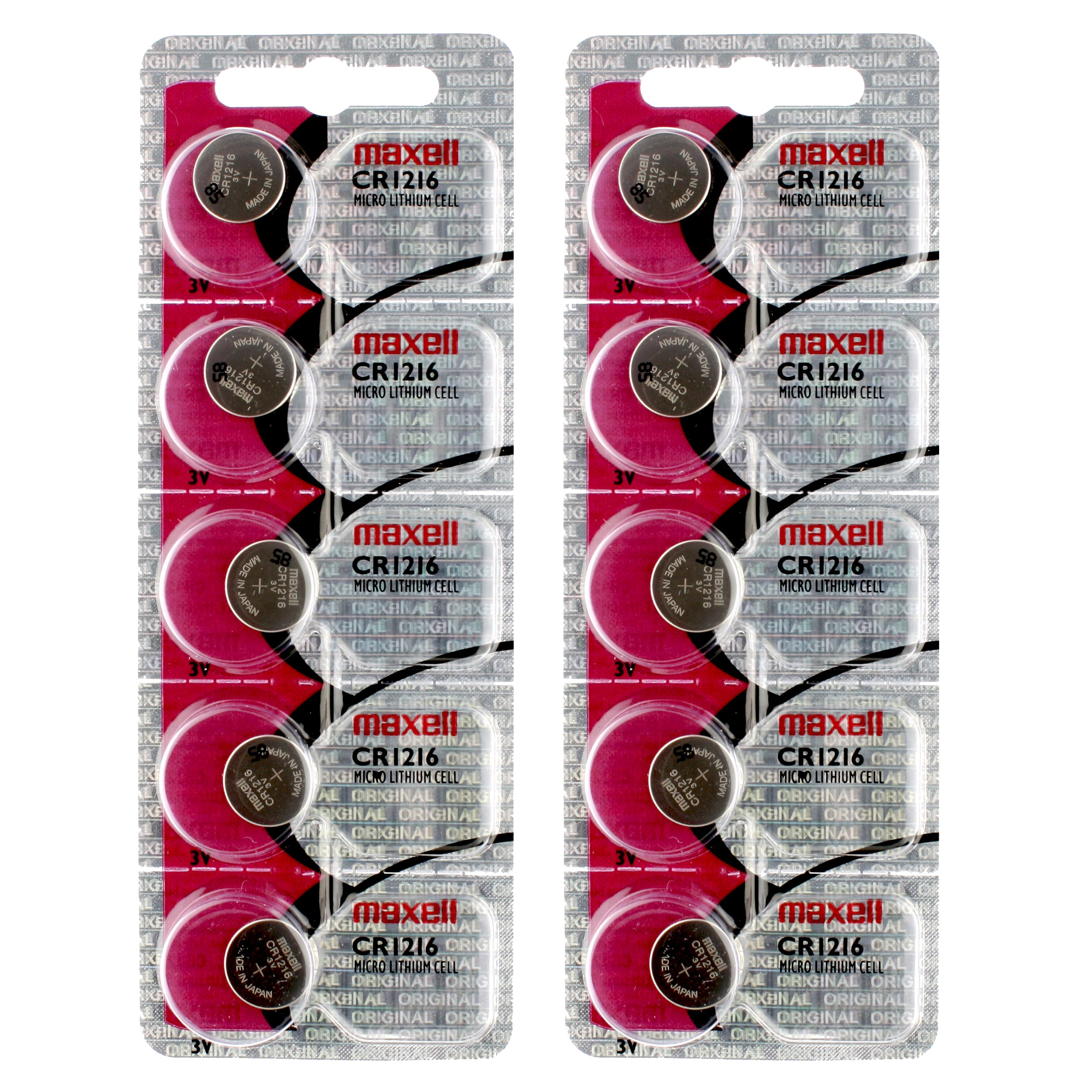 2x 5pc Maxell 3V Lithium Coin Cell CR1216 Replaces DL1216, ECR1216 ...
