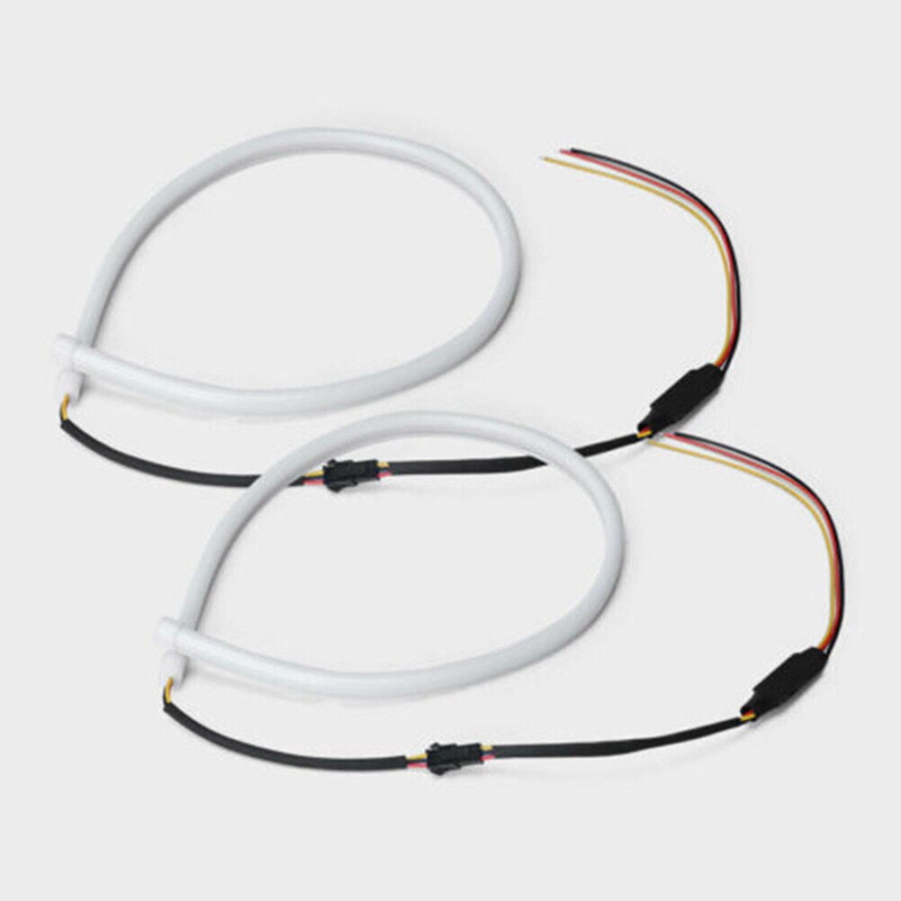 2x 60cm LED Switchback DRL Tube Light Strip Amber Sequential Flow Turn ...
