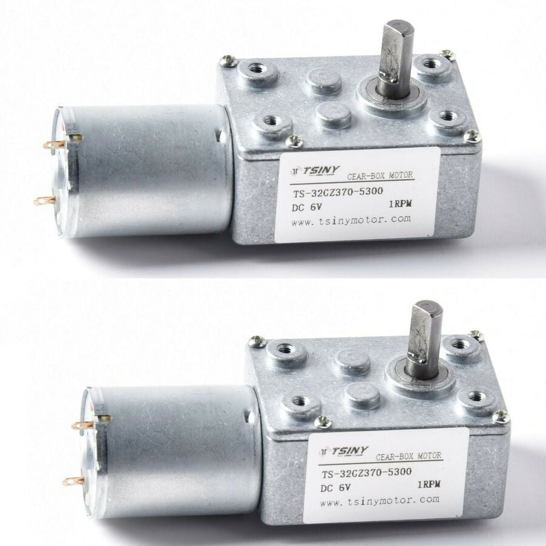 2x 6V DC Worm Reversible Gear Motor Miniature 1-0.75 RPM Metal 6mm ...