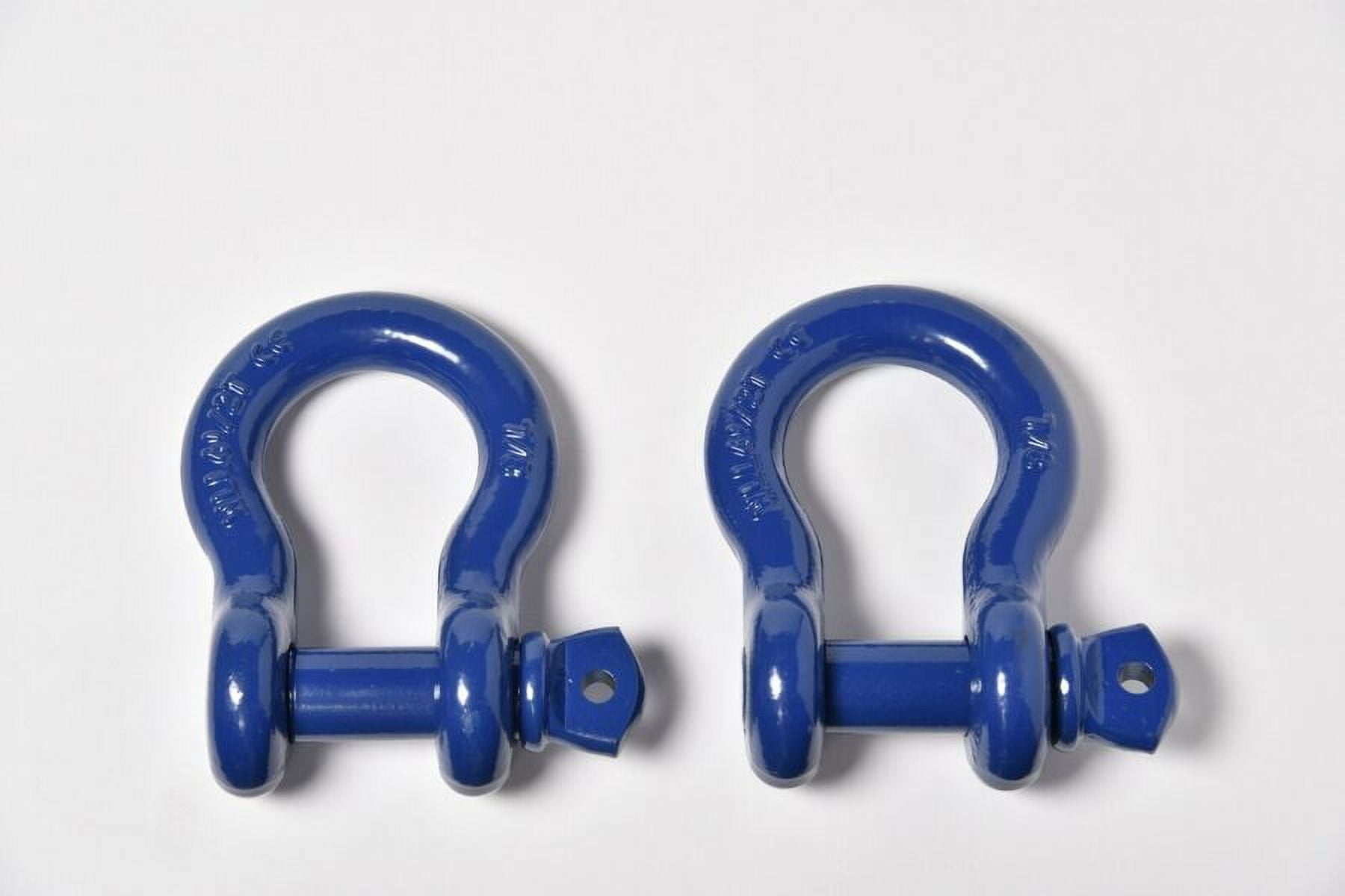 2x 7/8" Bow Shackle D-Ring 6.5 Ton BLUE w 1" Clevis Screw Pin 14000 lbs ...