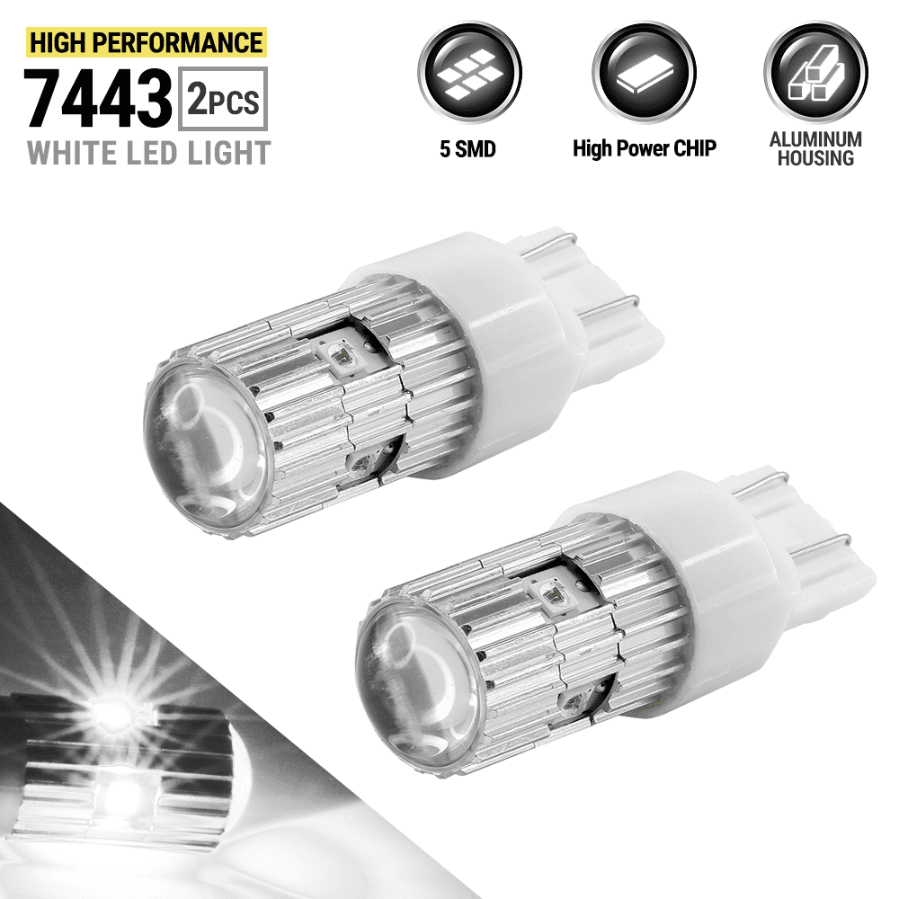 2x 7443 High Power 25W CREE 700LM 6000K White Reverse Backup LED Light Bulbs - Walmart.com
