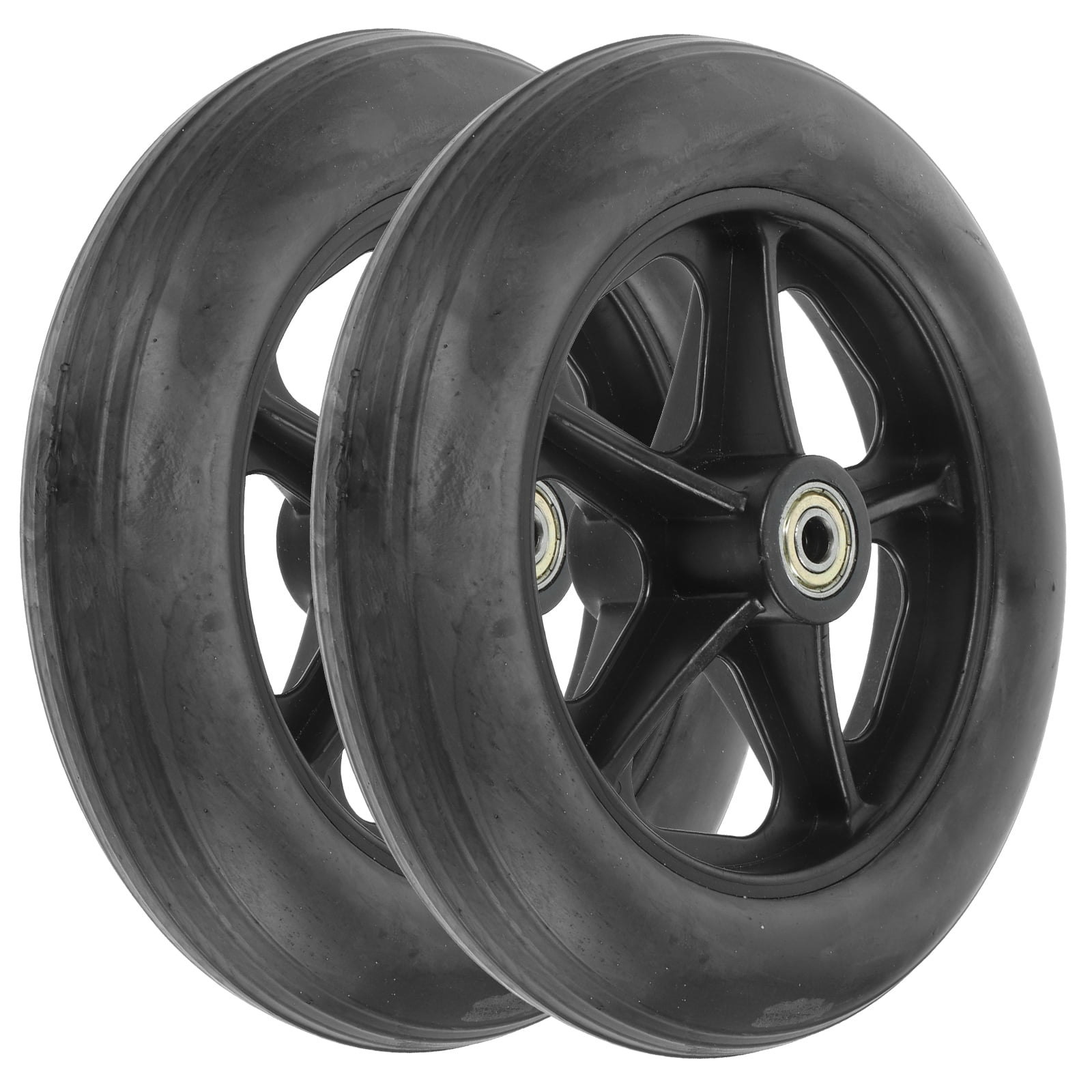 2x 8" Rubber Replacement Wheels for Wheelchairs, Rollators & Walkers ...