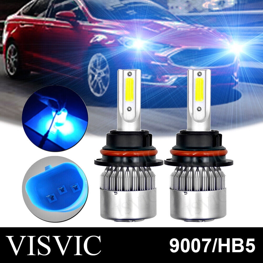 2x 9007(HB5) Headlight Blub 8000K Ice Blue LED High/Low Beam Daytime ...