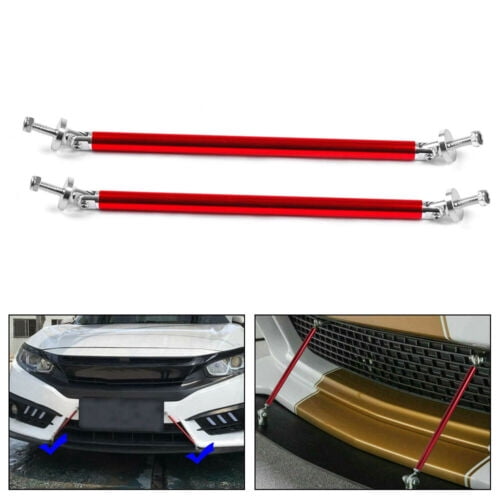 2x Adjust Front Bumper Lip Splitter Spoiler Strut Rod Tie Support Bar ...