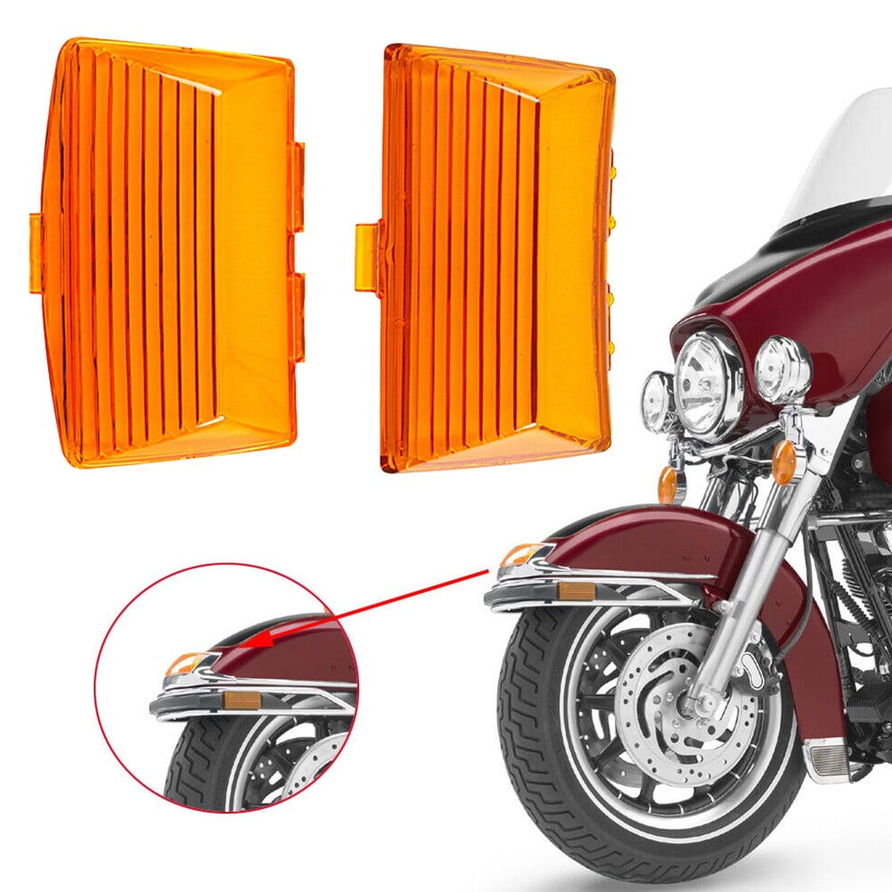2x Amber Mud Guard Fender Tip Light Lamp Lens Cover Fit For Harley ...