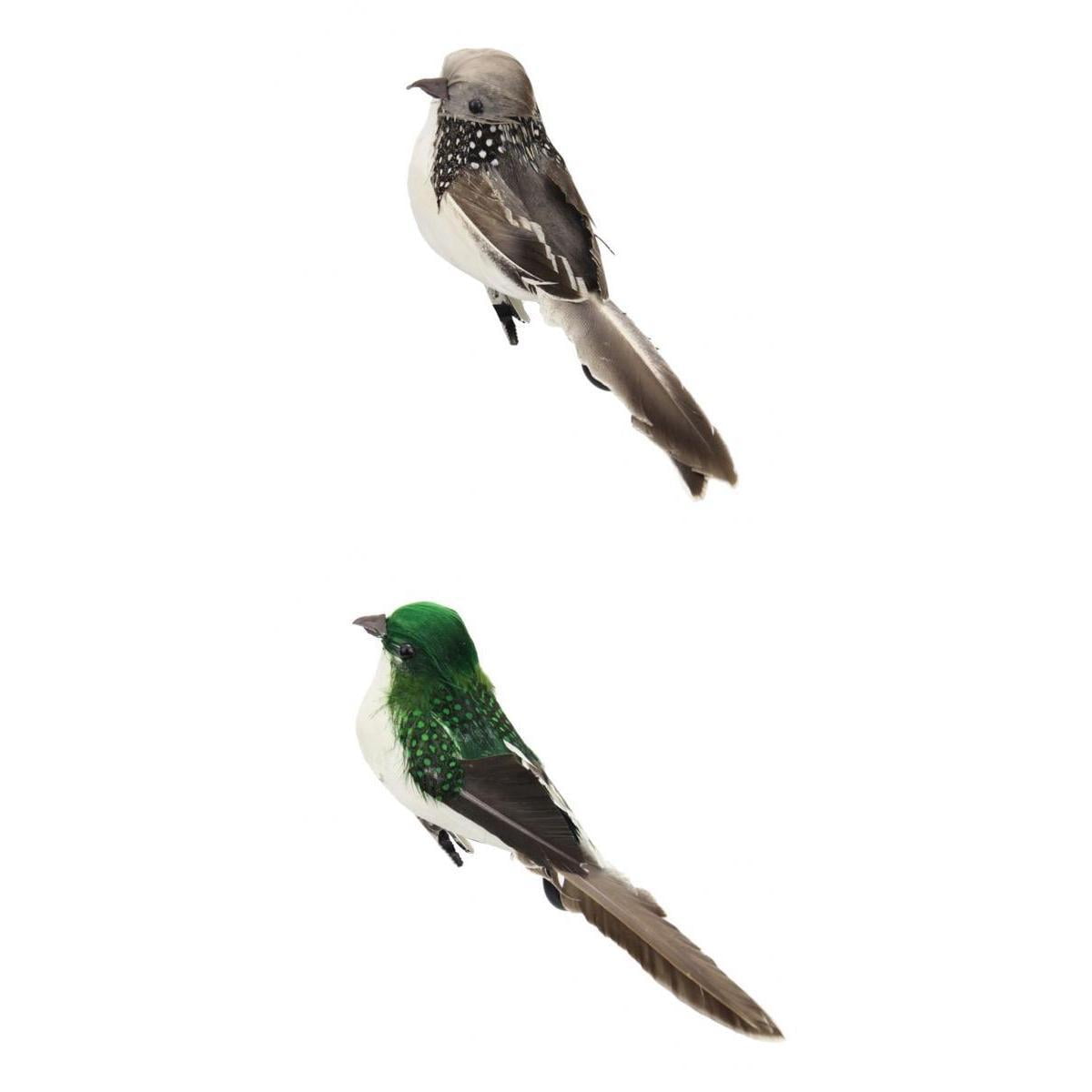 2x Artificial Feathered sparrow Bird Clip Fake spadger Bird - Walmart.com
