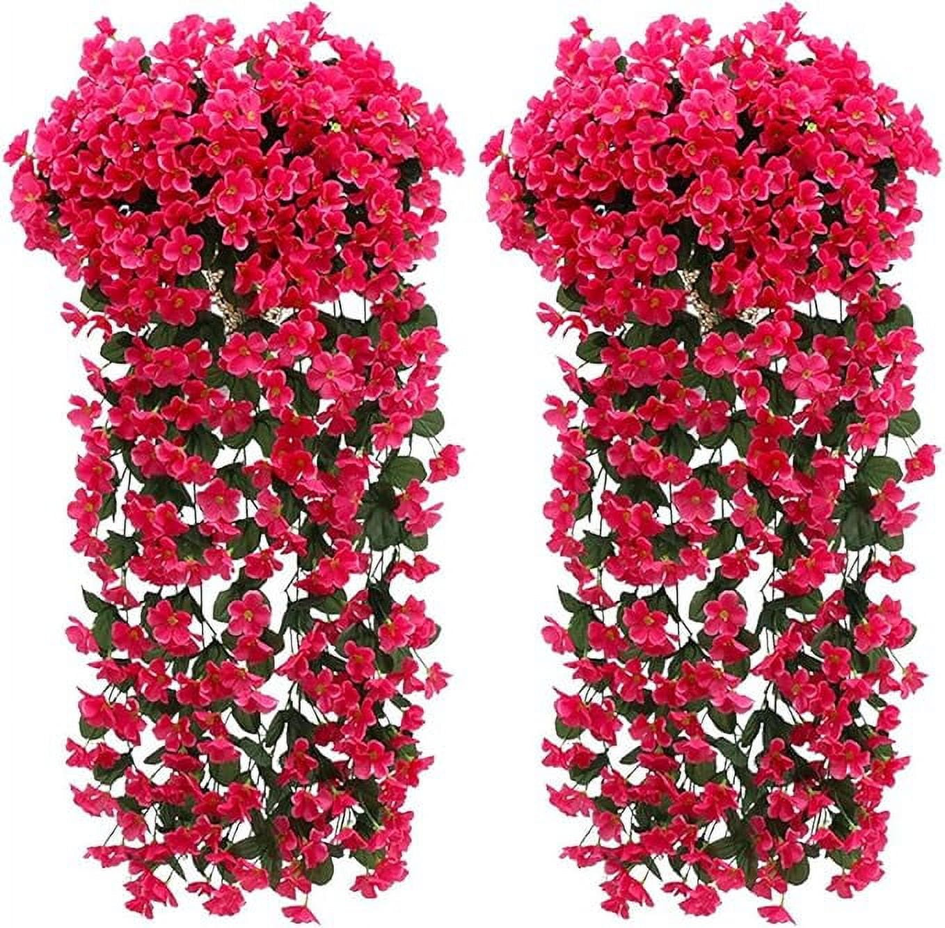 2x Artificial Wedding Violet Wall-Hung,Artificial Flowers Rattan,Home Decoration Party ...