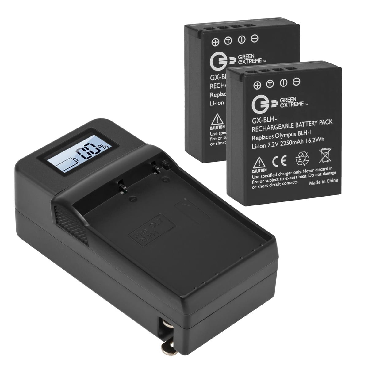 Green Extreme 2x BLH-1 7.2V 2250mAh Li-Ion Batteries, Bundle with GX ...