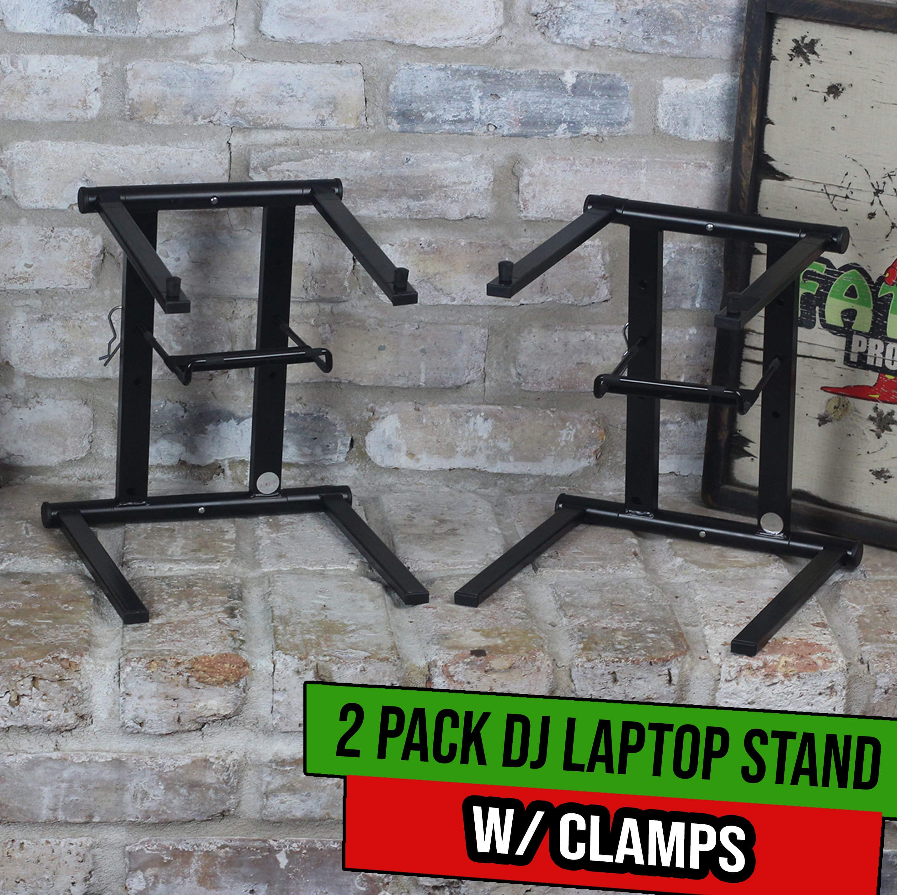 (2x BUNDLE) DJ Booth Laptop Stand by Fat Toad | Sub-Tray Shelf Rack ...