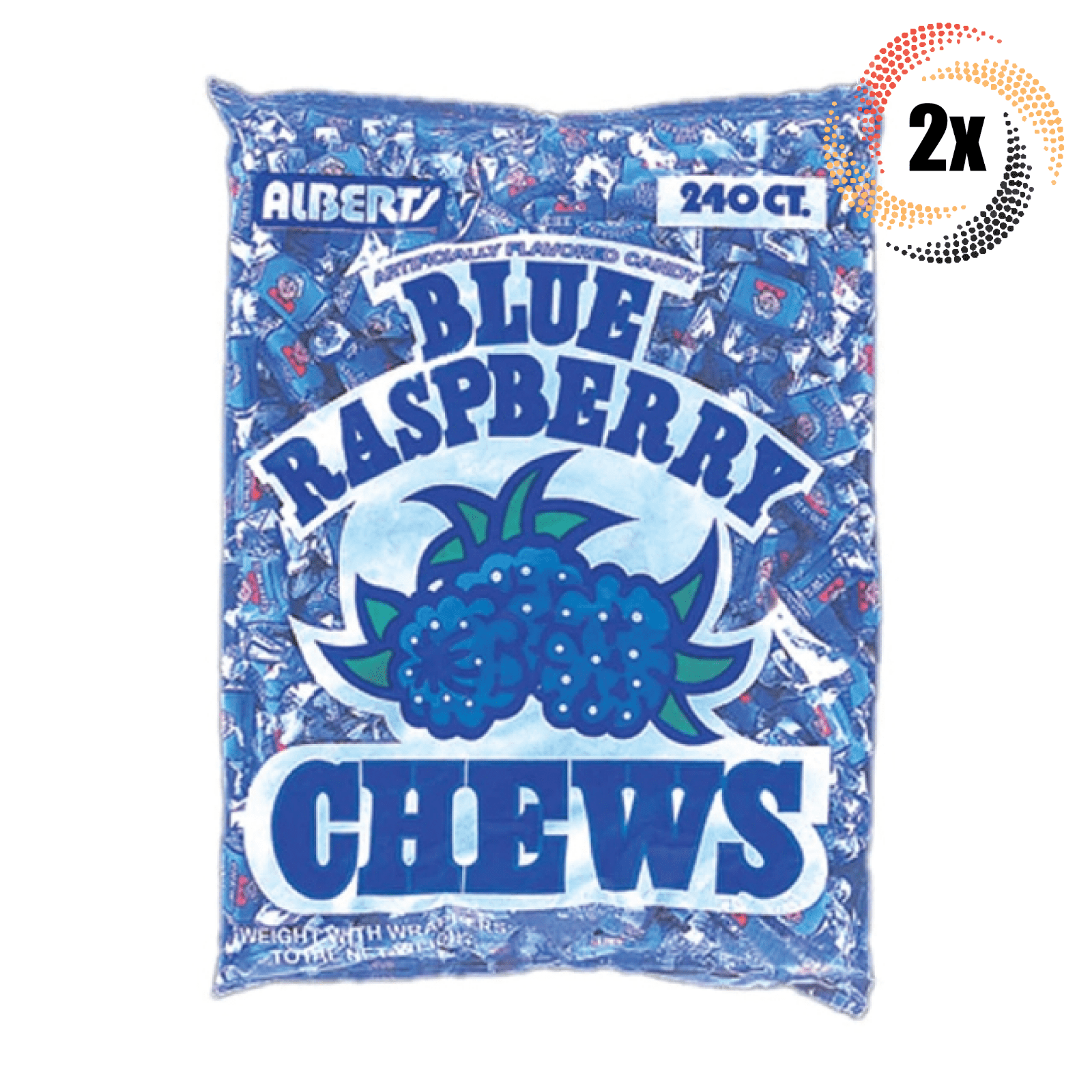 2x Bags Alberts Fruit Blue Raspberry Chews Assorted Flavor | 240 ...