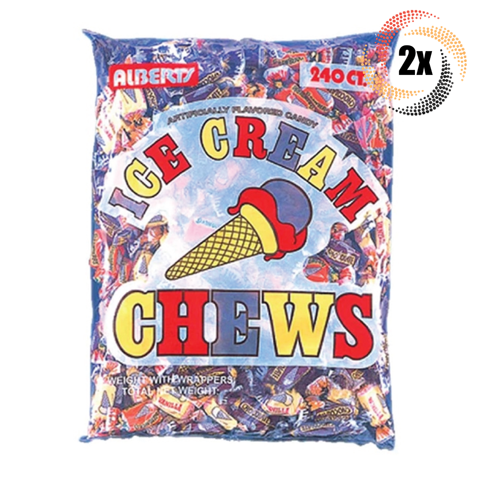 2x Bags Alberts Ice Cream Fruit Chews Assorted Flavors | 240 Candies ...