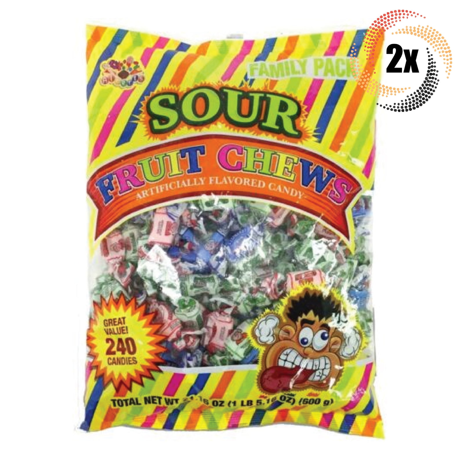 2x Bags Alberts Sour Fruit Chews Assorted Flavors - 240 Candies Per Bag ...
