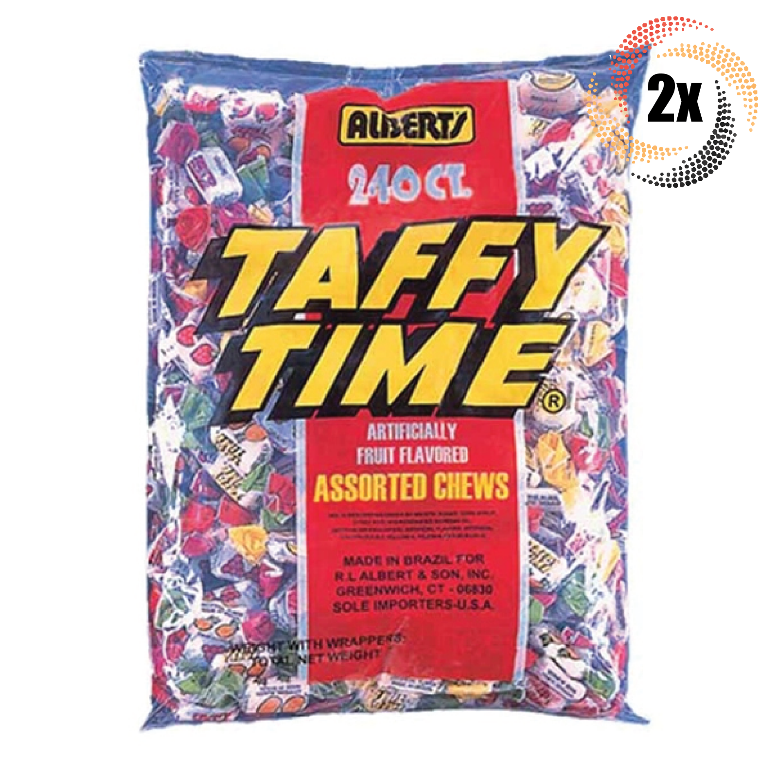 2x Bags Alberts Taffy Time Fruit Chews Assorted Flavors | 240 Candies ...
