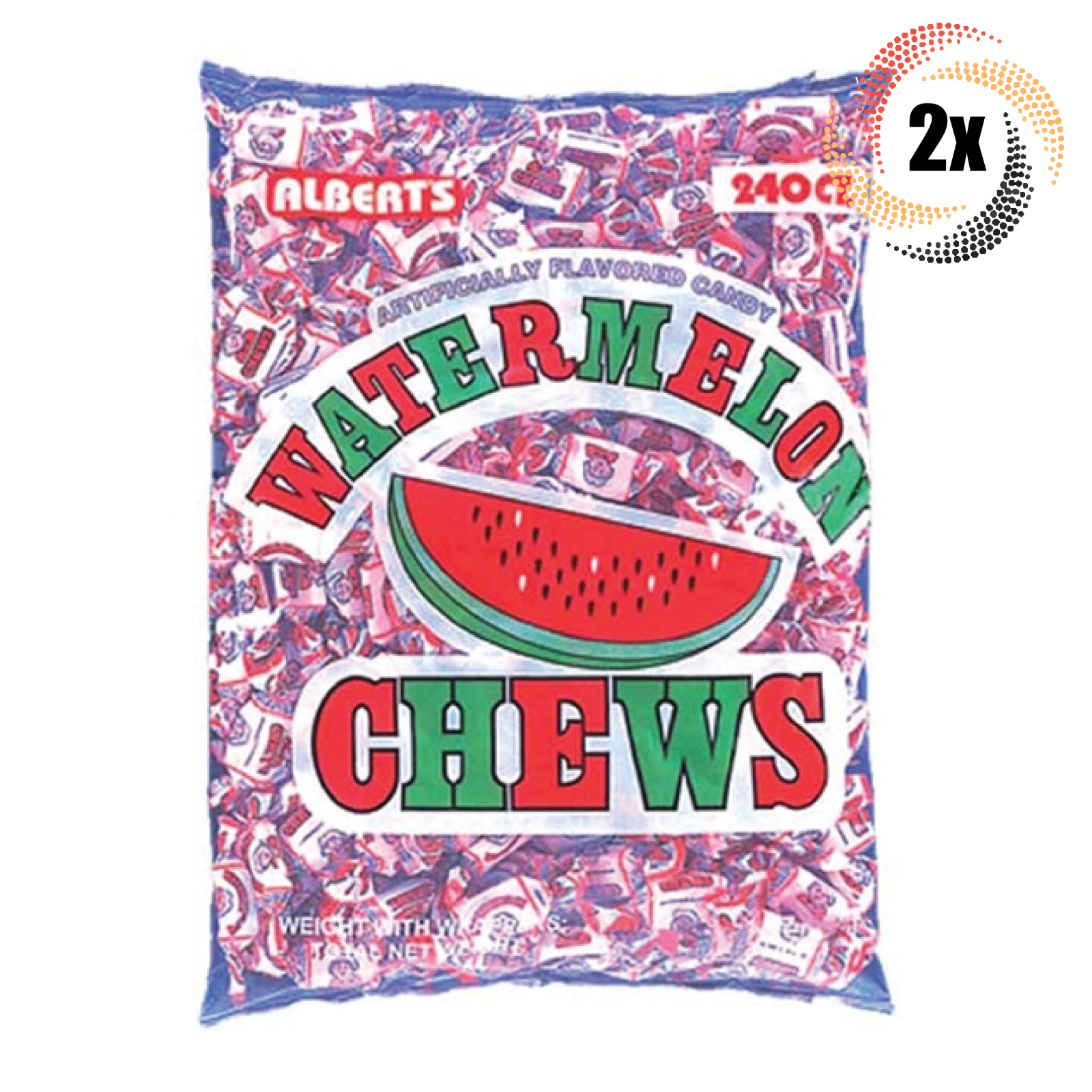2x Bags Alberts Watermelon Fruit Chews Assorted Flavors | 240 Candies ...