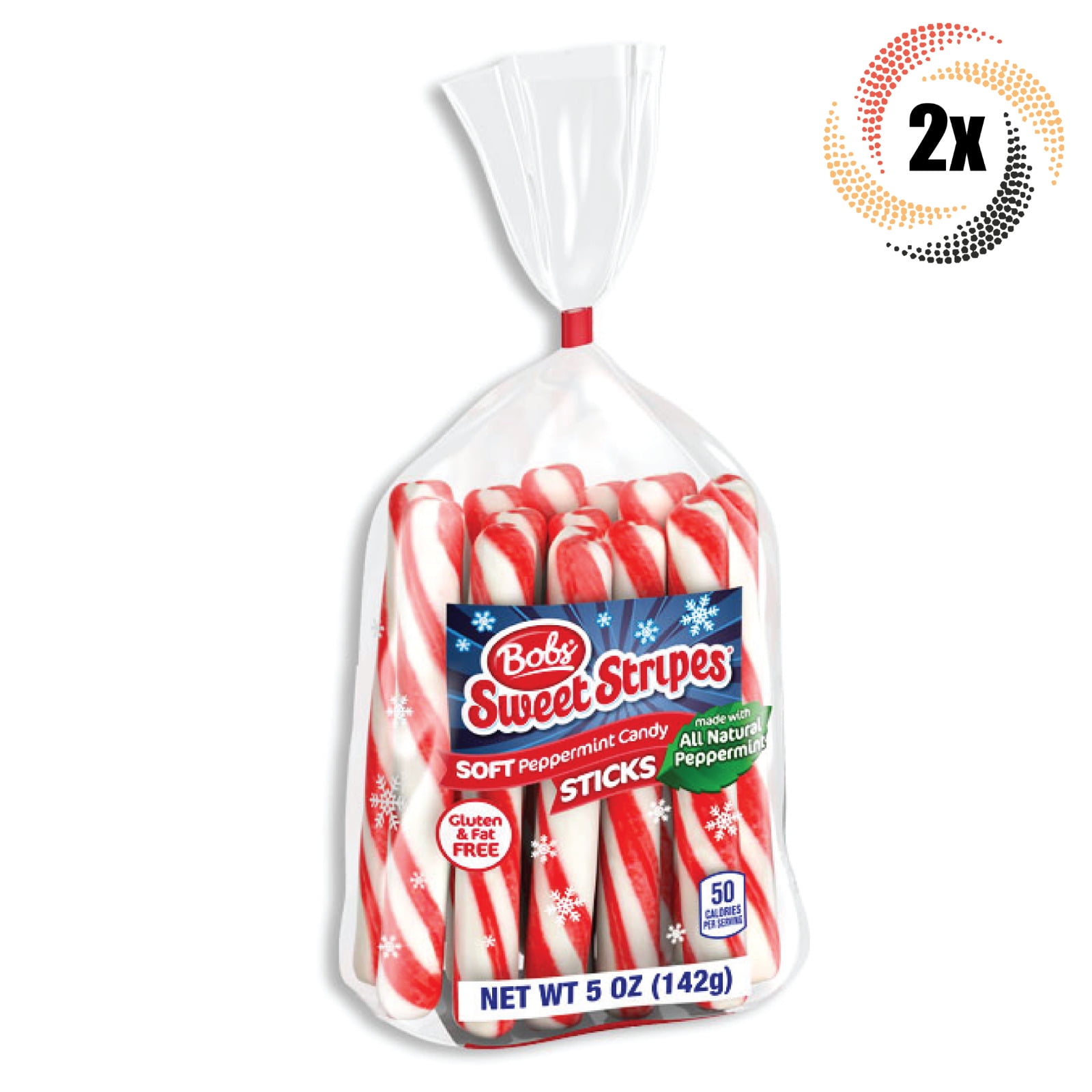 2x Bags Bob's Sweet Stripes Soft All Natural Peppermint Candy Sticks - 5oz - Walmart.com