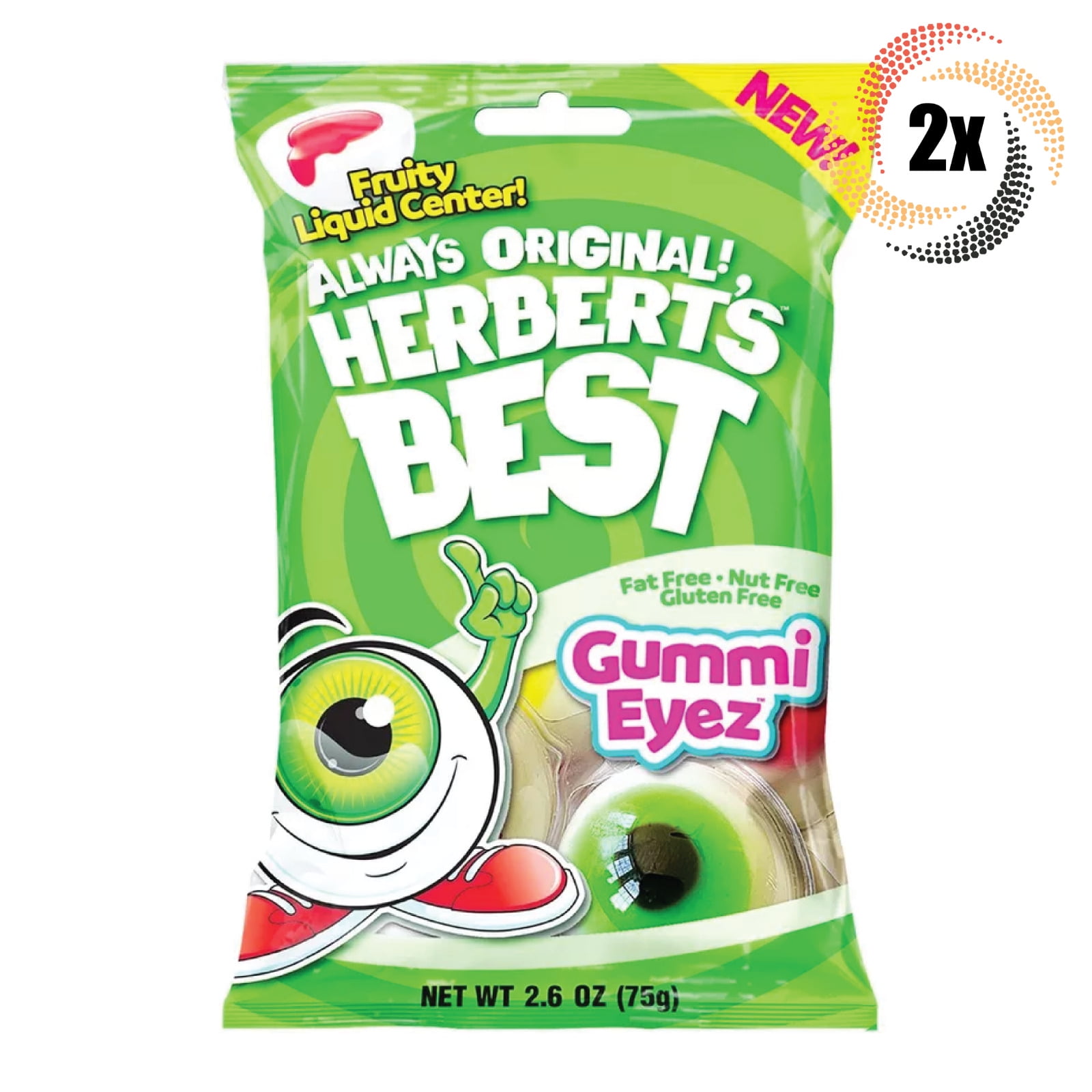 2x Bags Herbert's Best Gummi Eyez Fruity Liquid Center Gummy Candy - 2 ...