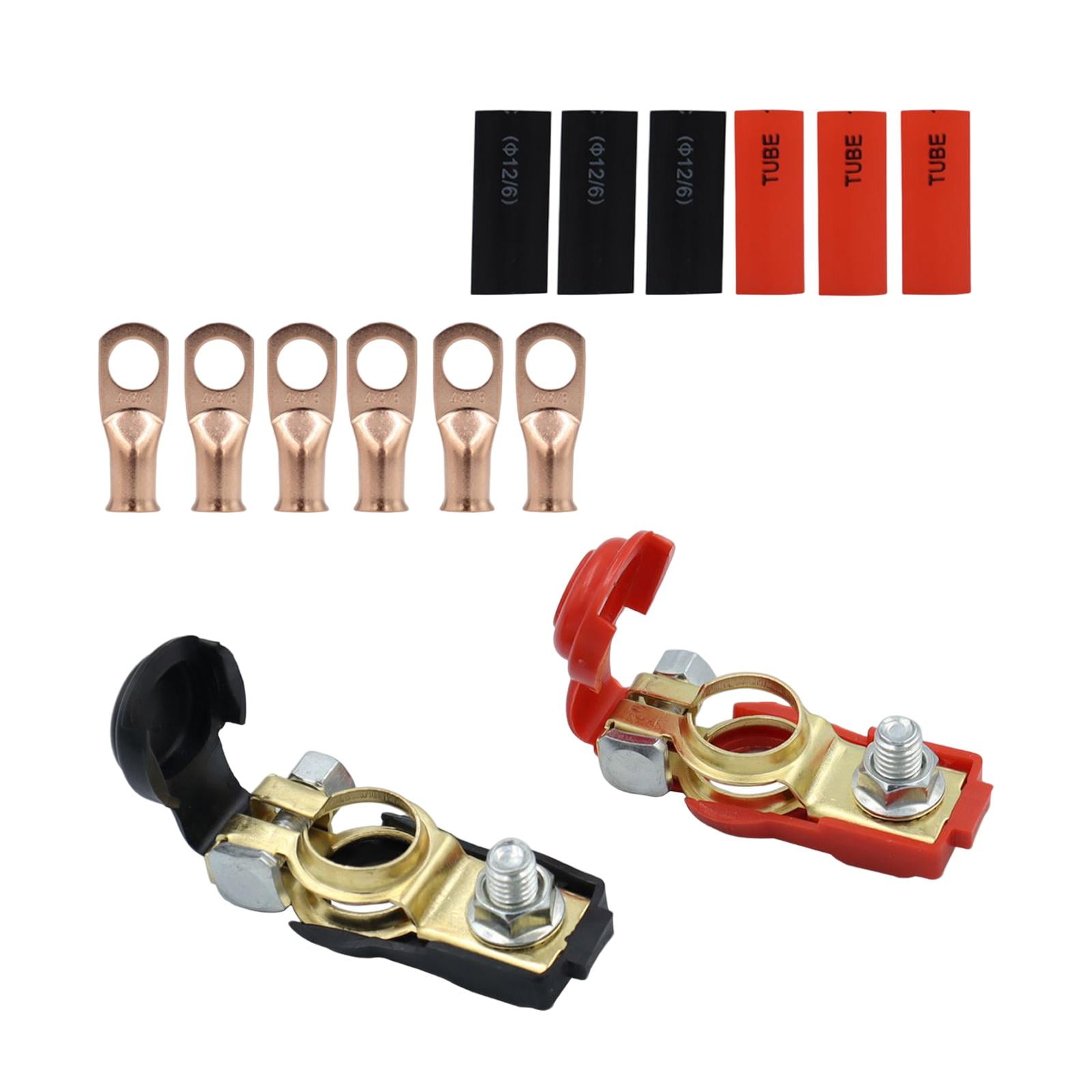 2x Battery Terminal Connectors Battery Cable Ends Copper Wire Lugs Red ...