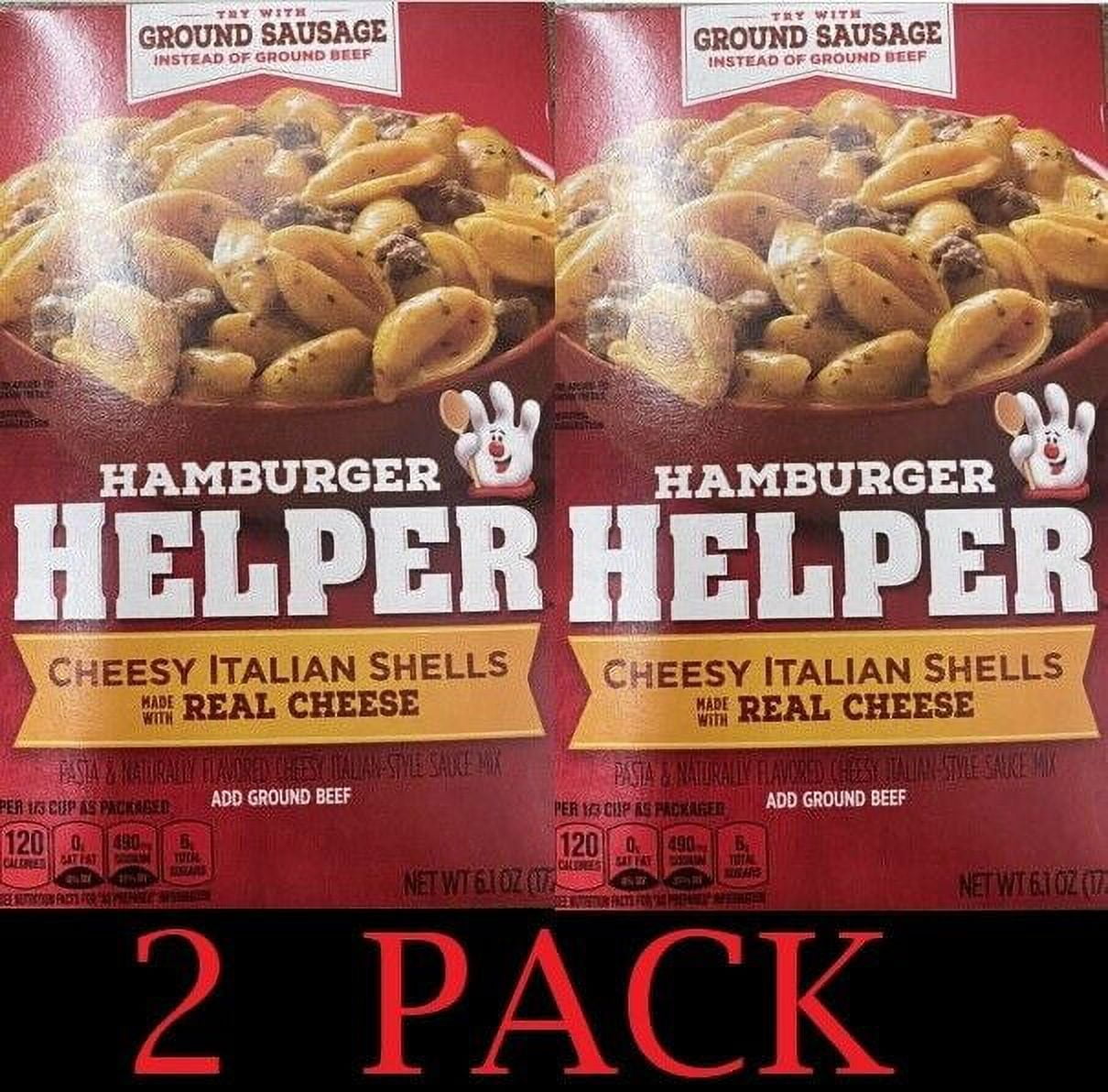 2x Betty Crocker Hamburger Helper CHEESY ITALIAN SHELLS Sauce Mix 6.1 ...