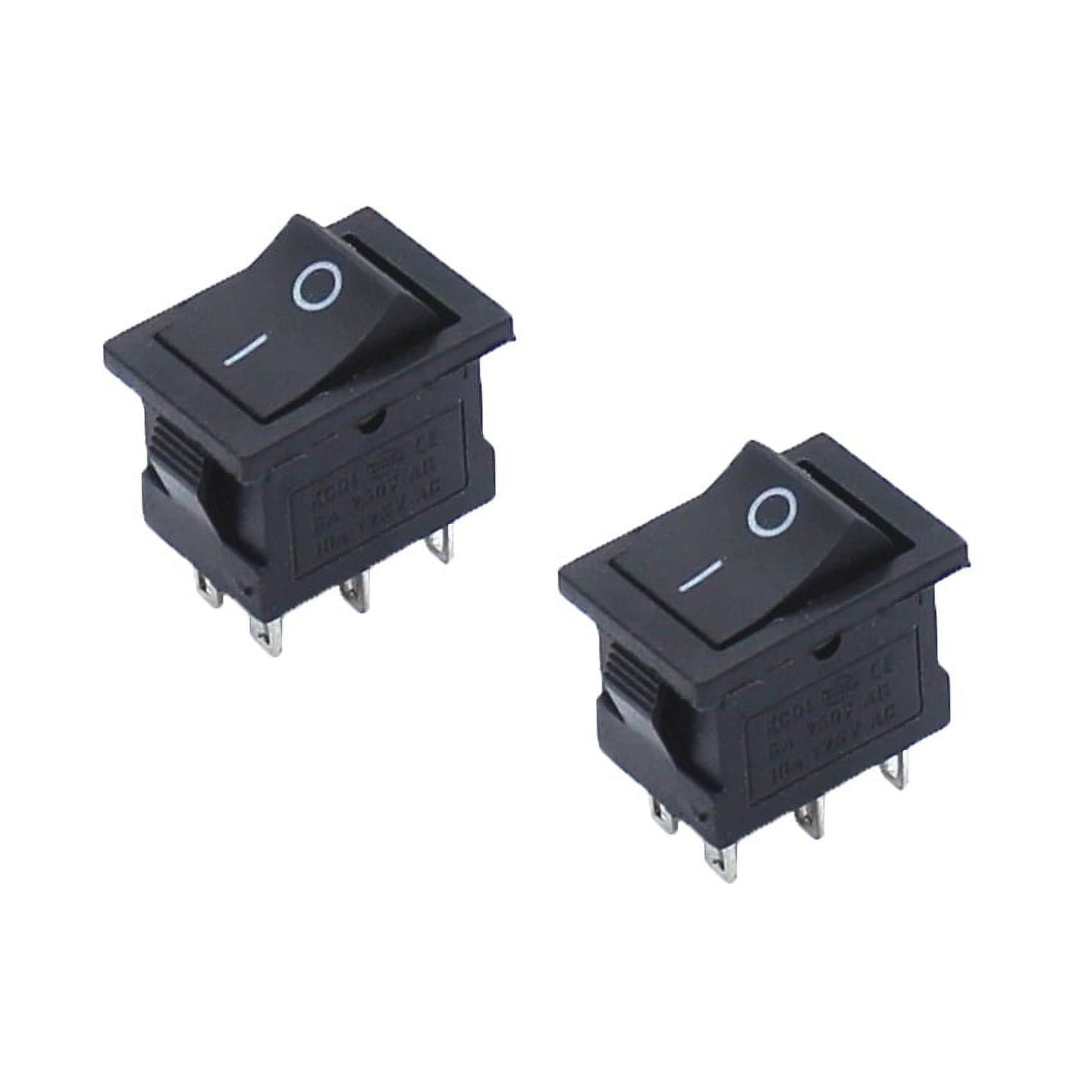 2x Black 6-Pin Rocker Switch Rectangular ON/OFF Panel Car/RV DC 12V AC ...
