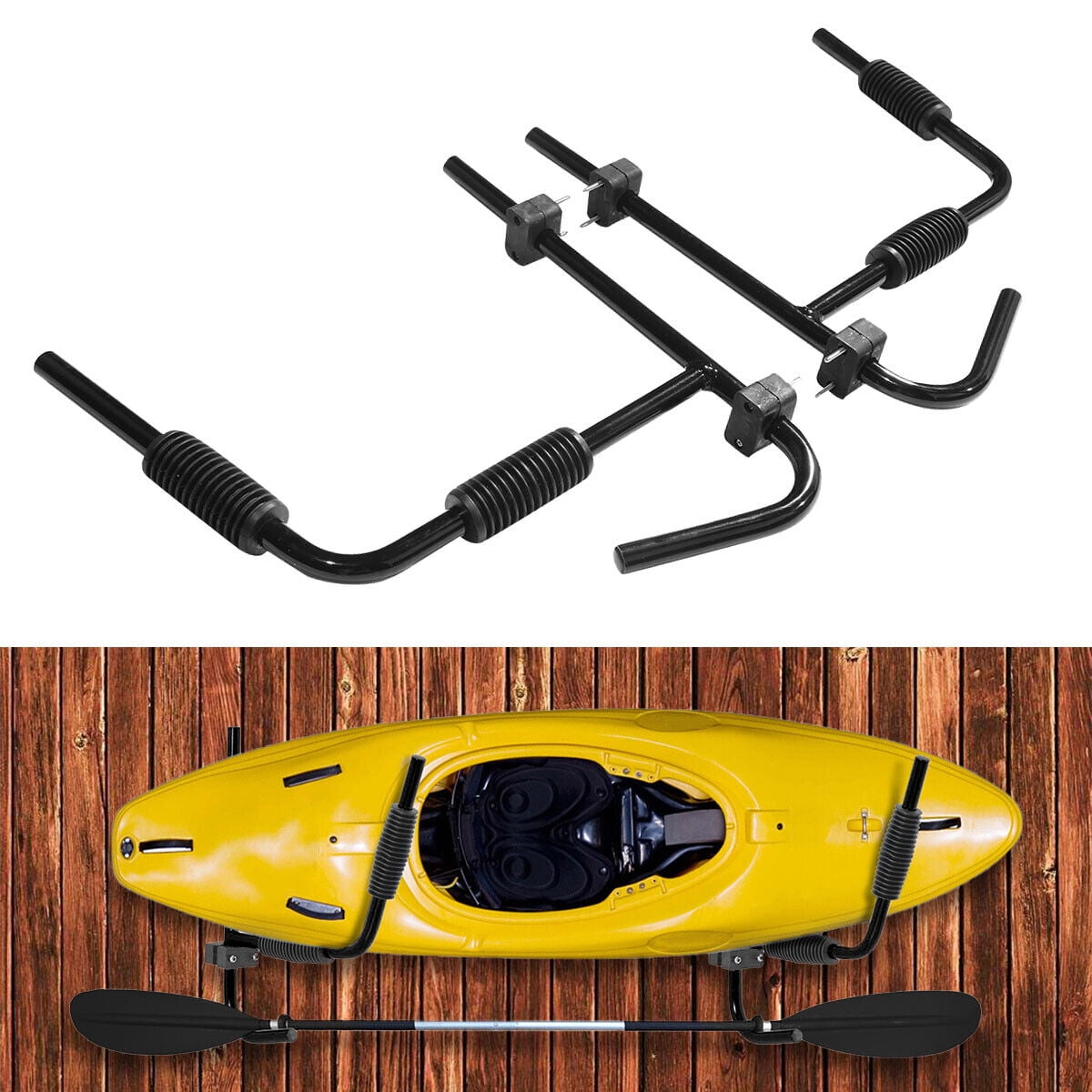 2x Black Kayak Storage Wall Mount Hanger Rack Canoe Paddle Kayak ...