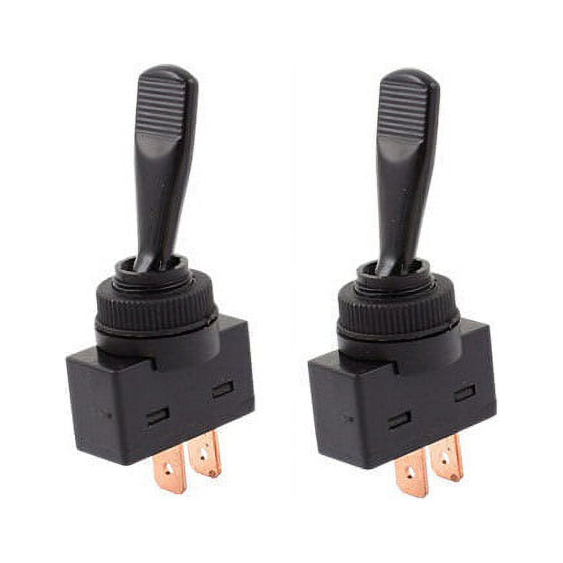 2x Black ON/OFF Universal Toggle Flip Switch 2-Pin DC 20A/12V Car/Truck ...