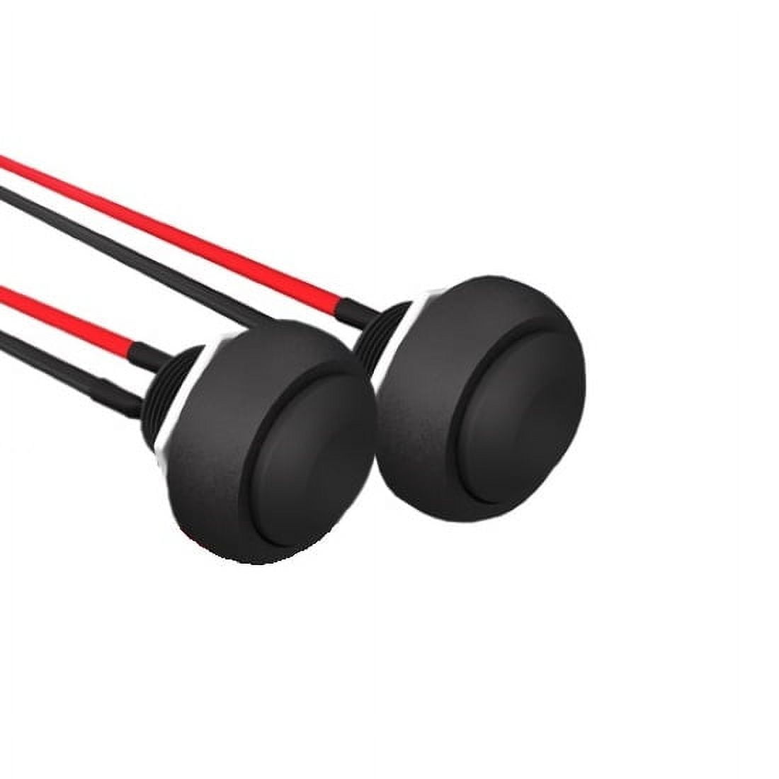 2x Black Push Button Switch Waterproof Reset Car/Truck Wires DC 12V AC ...
