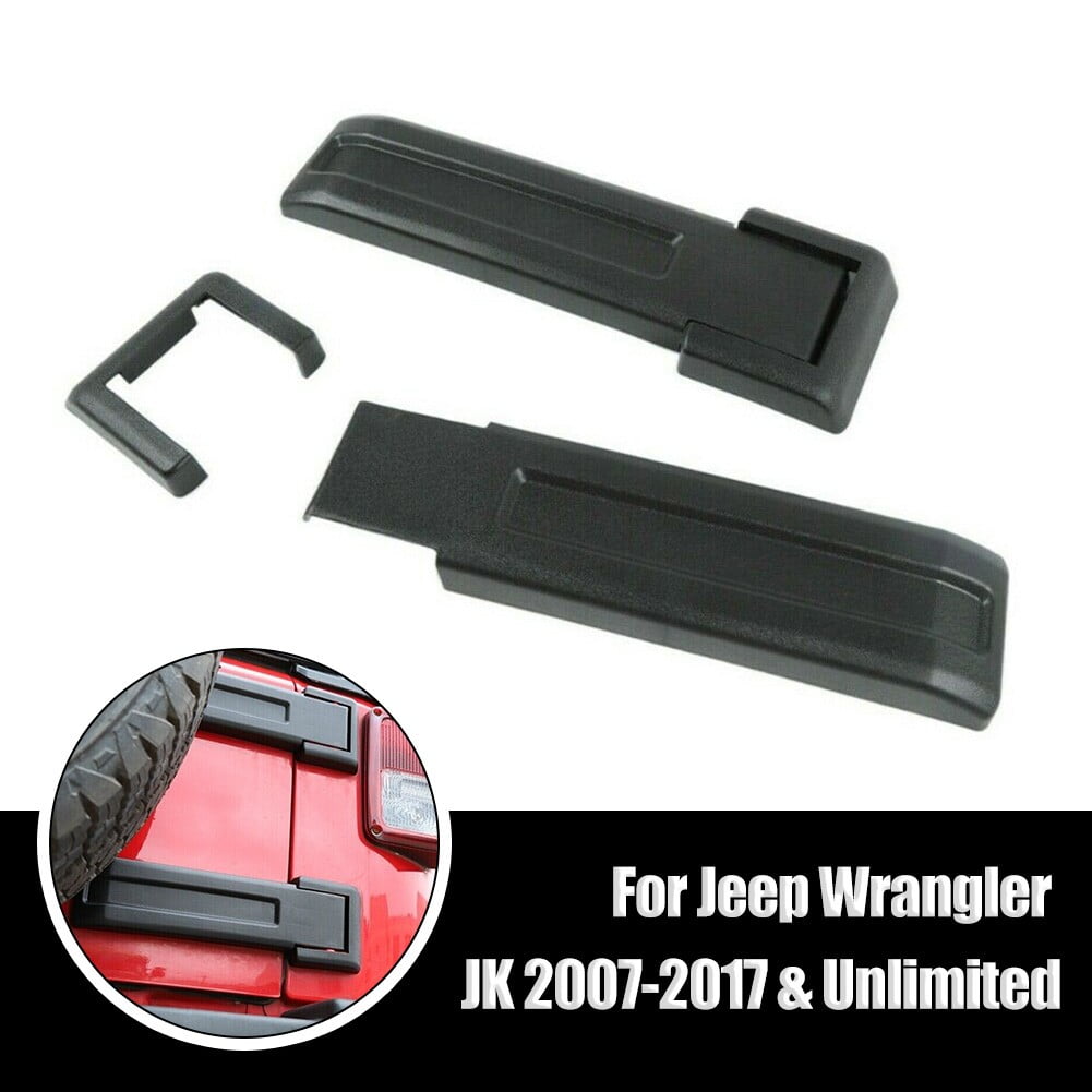 2x Black Upper Lower Tail Gate Hinge Cover For Jeep Wrangler JK ...