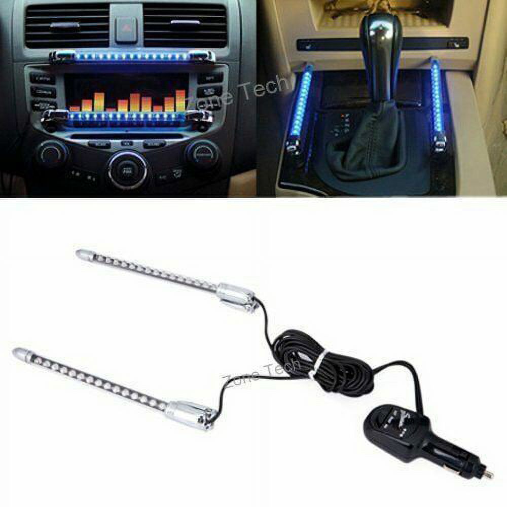 2x Blue 15 LED Sound Activated Interior Car Dash Music Rhythm Lights ...