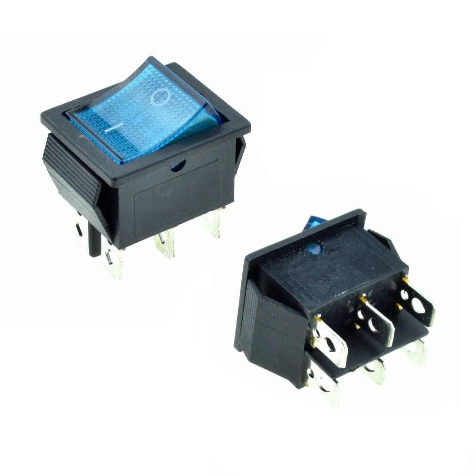 2x Blue Rocker Switch LED Backlight 6-Pin DPST ON/OFF Car DC 12V/5A, AC ...