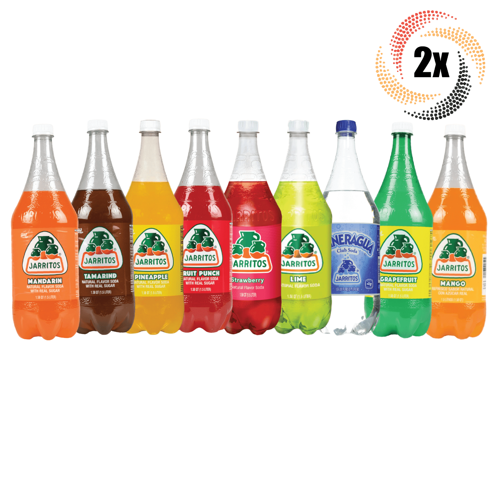 2x Bottles Jarritos Variety Natural Soda Real Sugar | 1.5L - Walmart.com