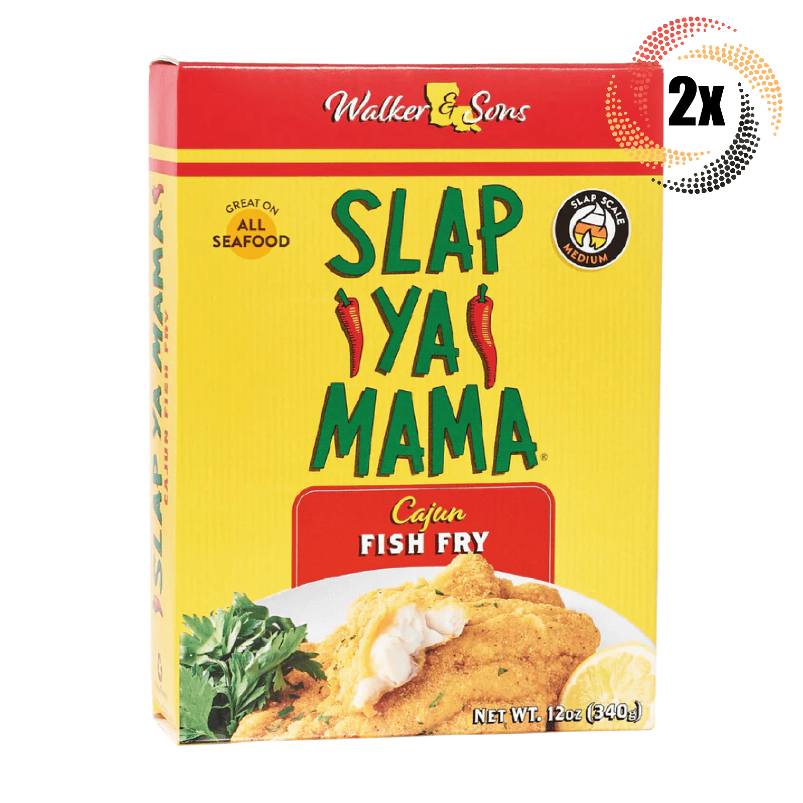 2x Boxes Walker & Sons Slap Ya Mama Cajun Fish Fry Spices | 12oz ...