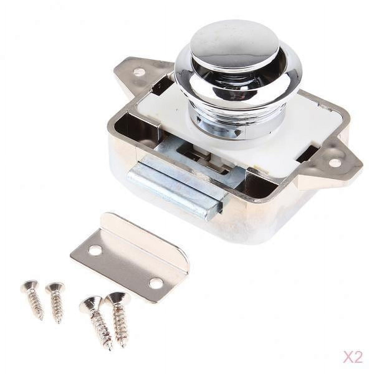 2x Cabinet Lock Keyless Push Button Cabinet Latch for rv Cupboard 26mm ...