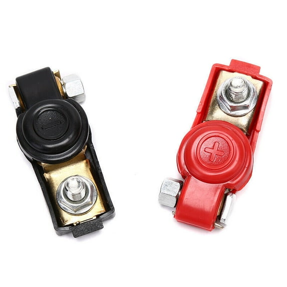 2x Car Battery Terminal Connector Top Post Positive Negative Universal ...