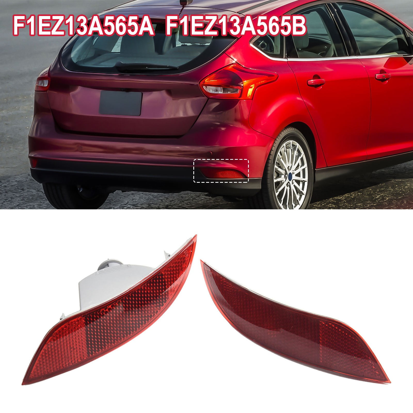 2x Car Rear Bumper Reflector F1EZ13A565A F1EZ13A565B Bumper Reflector ...
