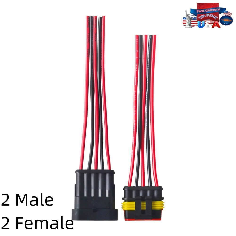 2x Car Waterproof Electrical Wire Cable Connector Male Female 5Pin Way ...