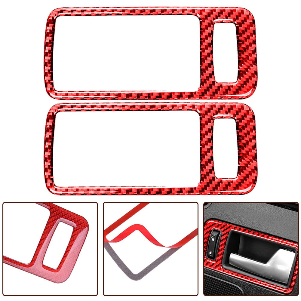 2x Carbon Fiber Inside Door Handle Cover Trim Decor for Ford for ...