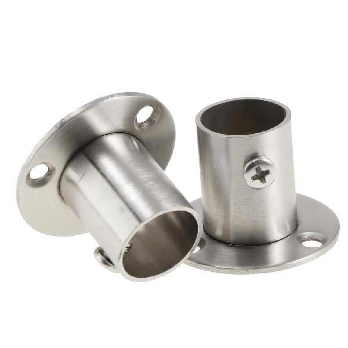 2x Chrome Wardrobe Tube Holder Bracket Rotating Clothes Hanging Garment ...