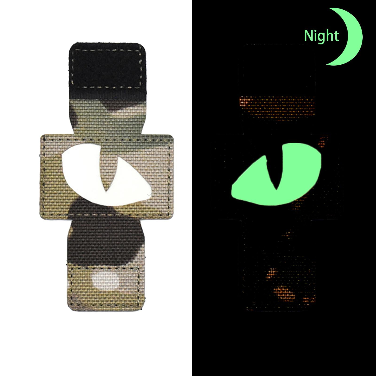 2x Cloth Cat Eyes Patches Reflective Badges Sew on Tags Armband ...