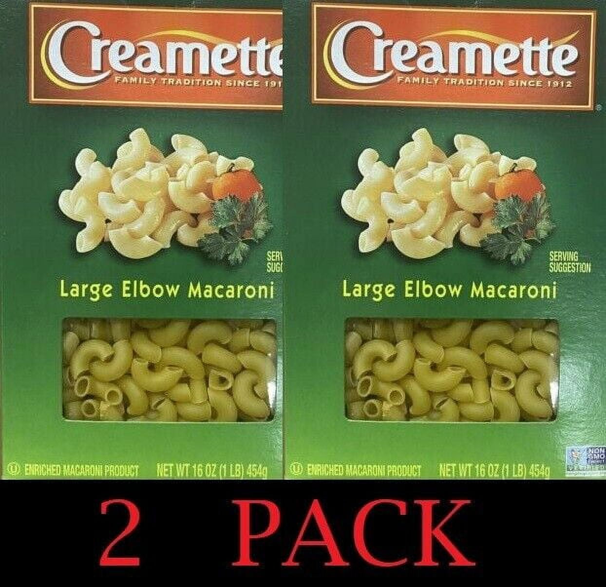 2x Creamette Pasta LARGE ELBOW MACARONI Noodles NON GMO 16 oz Box - 2 ...