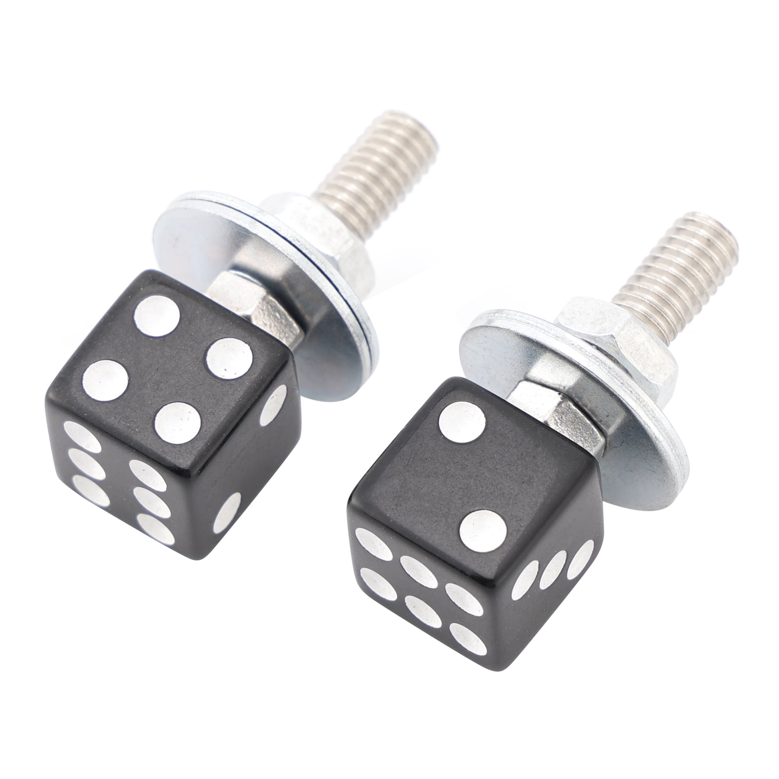 2x Custom DICE License Plate Bolt Screw Black Plastic Motorcycle ...