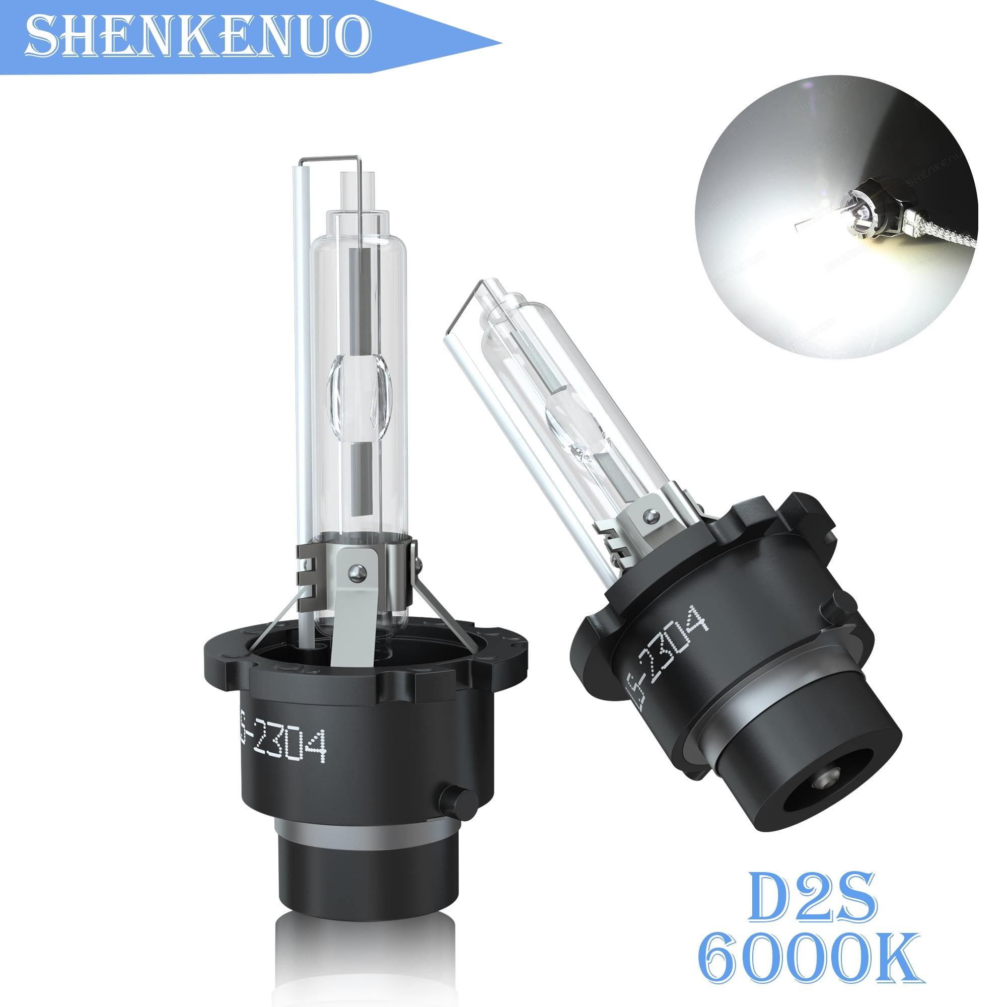 2x D2S 35W 6000K HID Xenon Replacement Low/LED High Beam Headlight Light Bulbs White - Walmart.com