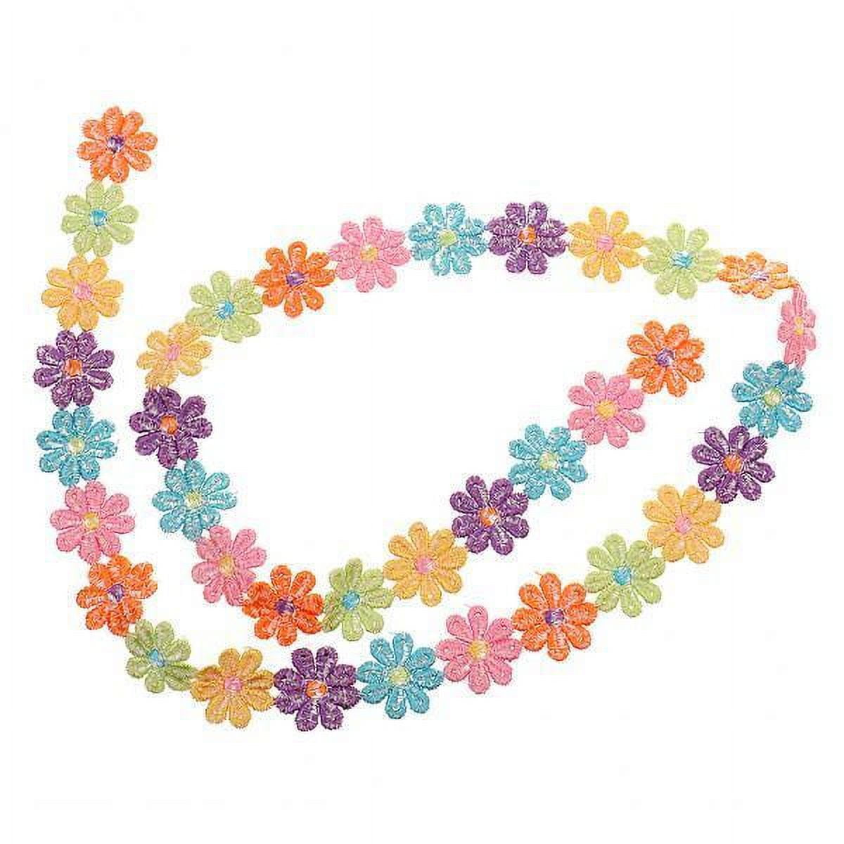 2x Daisy Colorful Embroidery Lace Piping Ribbon Applique Sewing Craft ...